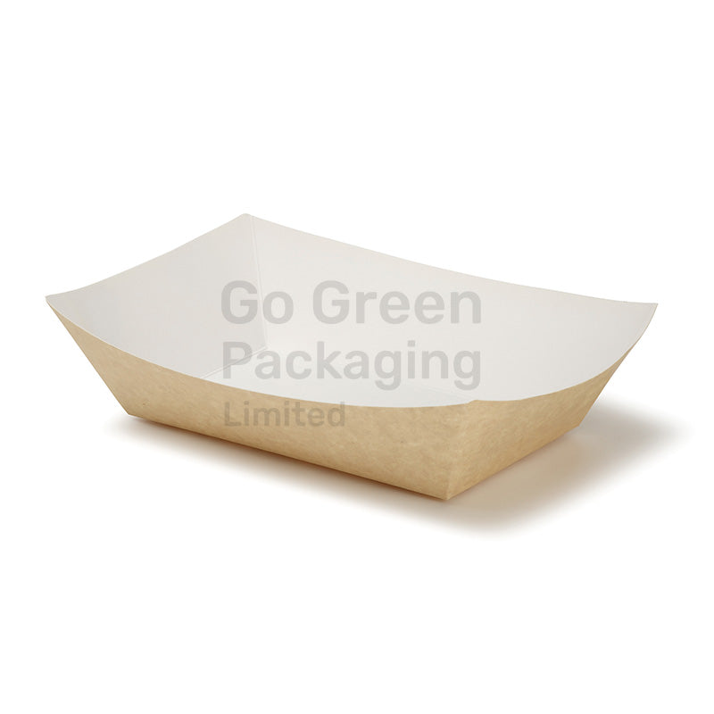 500x Large White Kraft Street Food Tray 224mm | Eco-Friendly ...