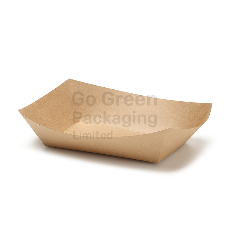 500x Eco-Friendly Kraft Large Street Food Tray 224ml | Paper Chip Tray ...