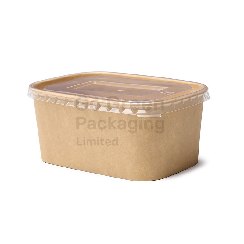 1000ml Eco-Friendly Rectangular Kraft Take Away Food Containers - 300p ...