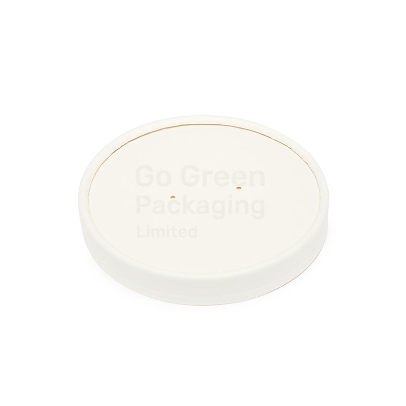 90mm White Kraft Paper Lids For 8oz|12oz Soup & Food Containers - 500p ...